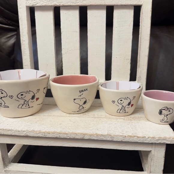 Holiday | Snoopy Measuring Cups Set Cream And Pink | Poshmark